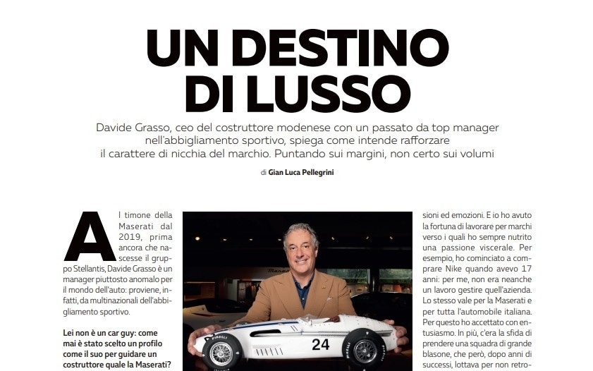 Maserati, un destino di lusso: l'intervista a Davide Grasso ...